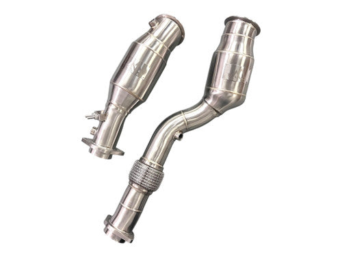 MAD S58 Catted 300 cell Downpipes M2 M3 M4 G80 G82 G83 W/ Flex Sectio ...
